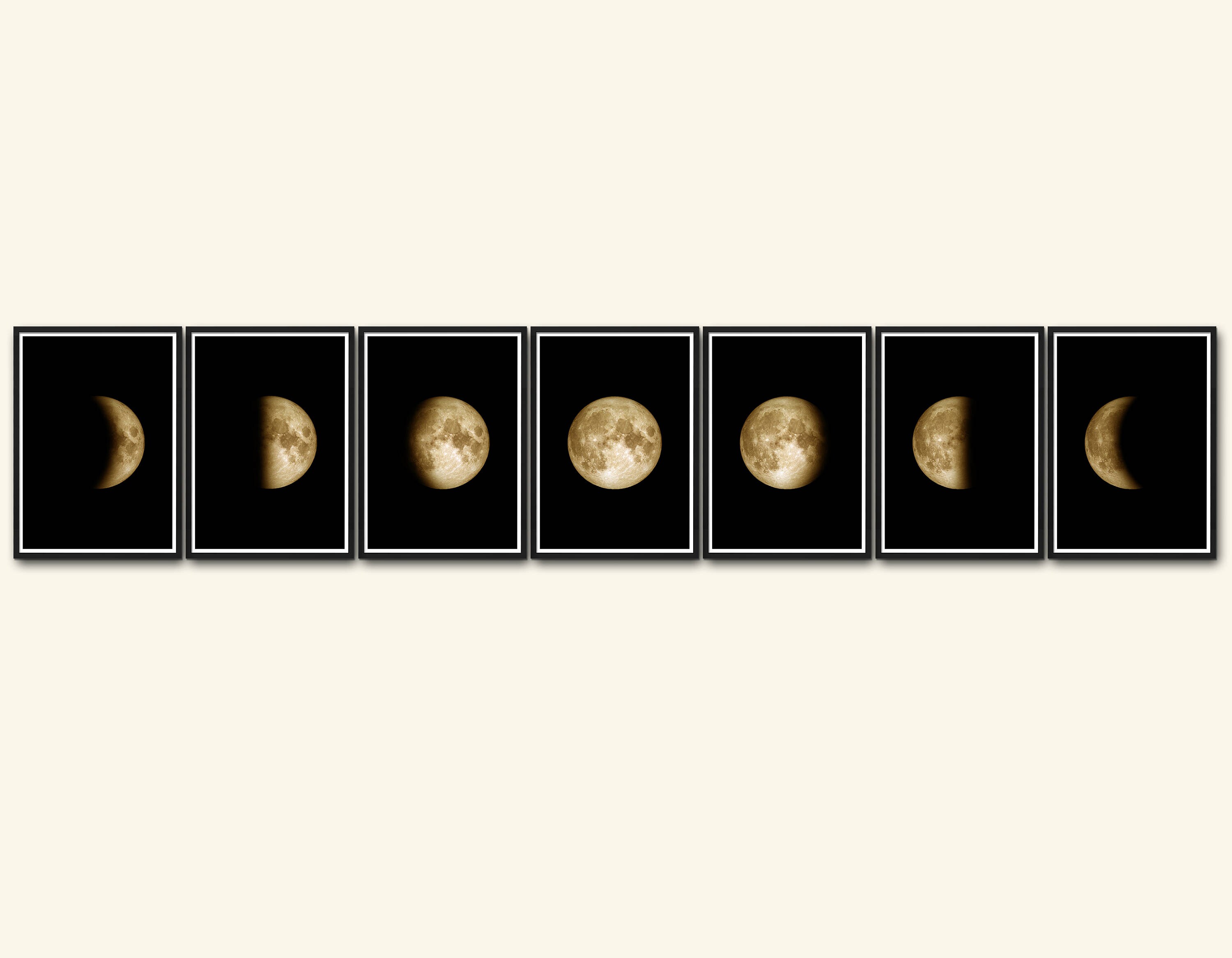 Moon Phases Set Moon Phases Wall Art Moon Phase Print - Etsy