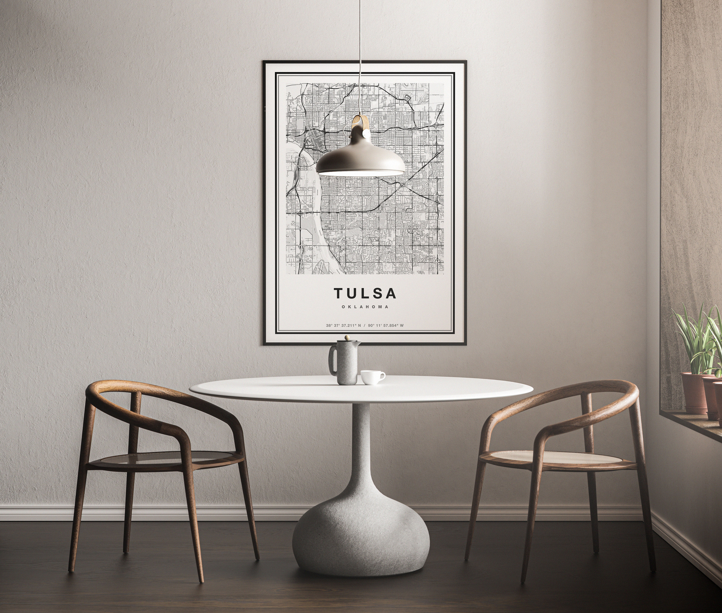 Tulsa Mapa impresión mapa de Tulsa mapa de la ciudad Tulsa - Etsy México