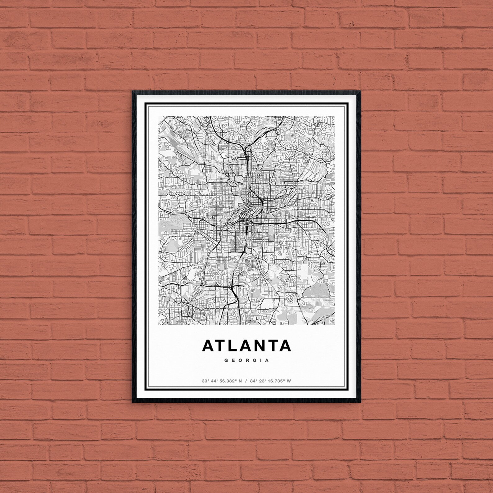 Atlanta Map Print, Printable Map of Atlanta, City Map Art, Street Names ...