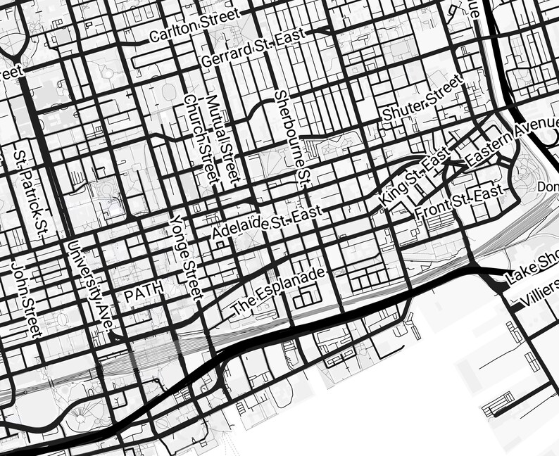 Mapa de Toronto Mapa de la ciudad de Toronto Toronto Print | Etsy