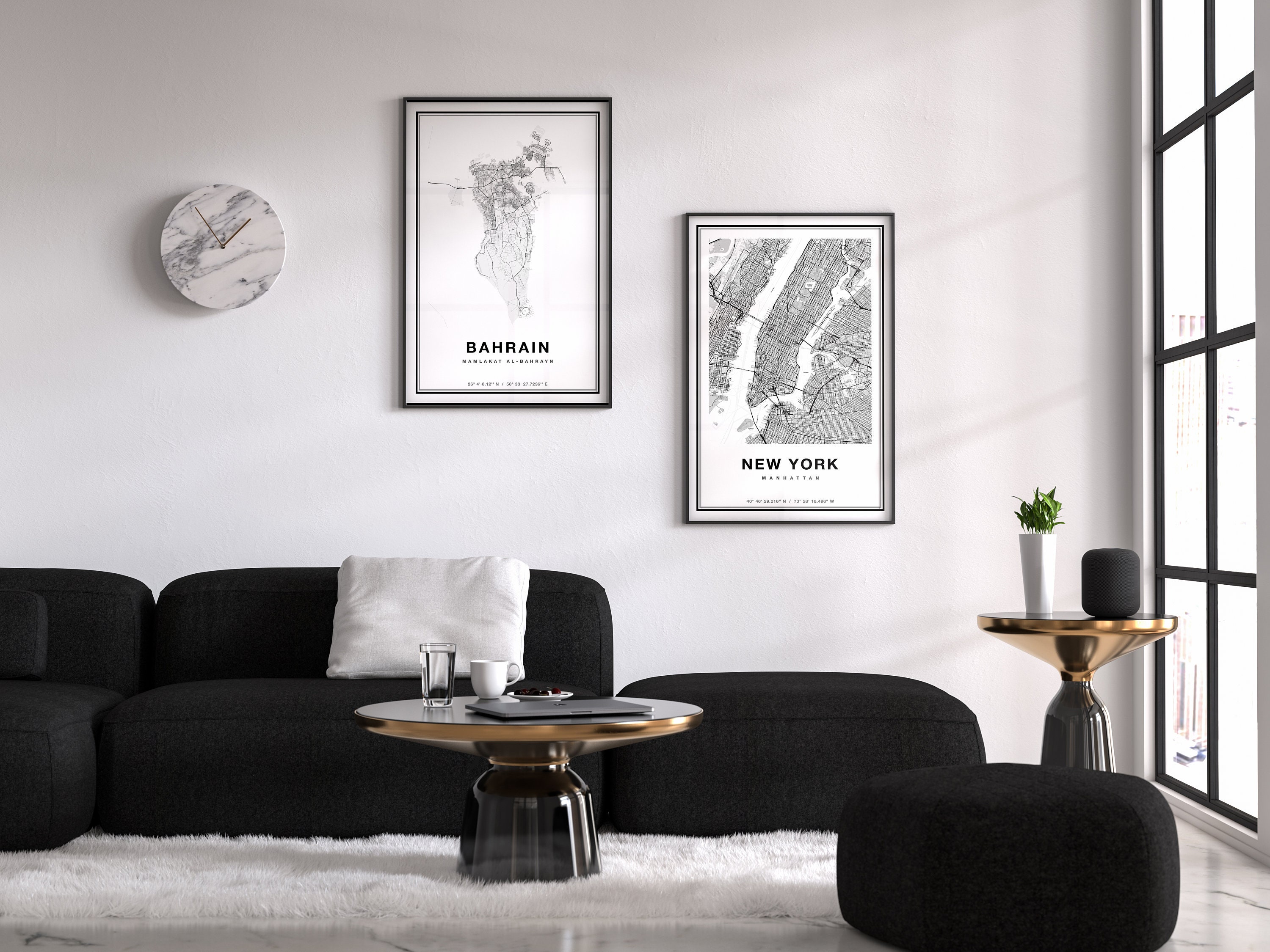 Bahrain Map Print, Map of Bahrain, City Map, Bahrain Print Gift, Map ...