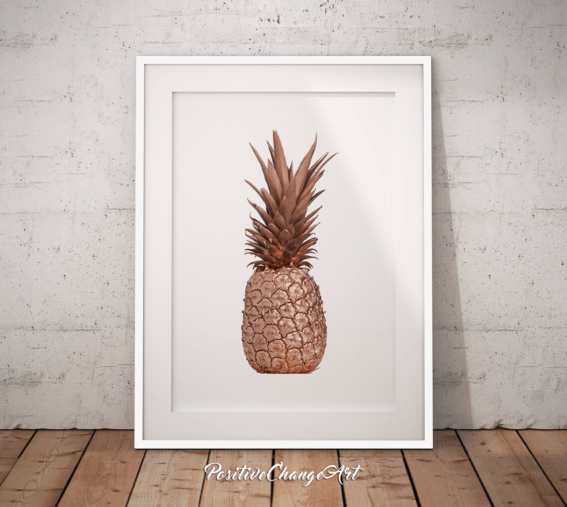 Rose Gold Pineapple, Pineapple Print, Rose Gold Print, Rose Gold Decor ...