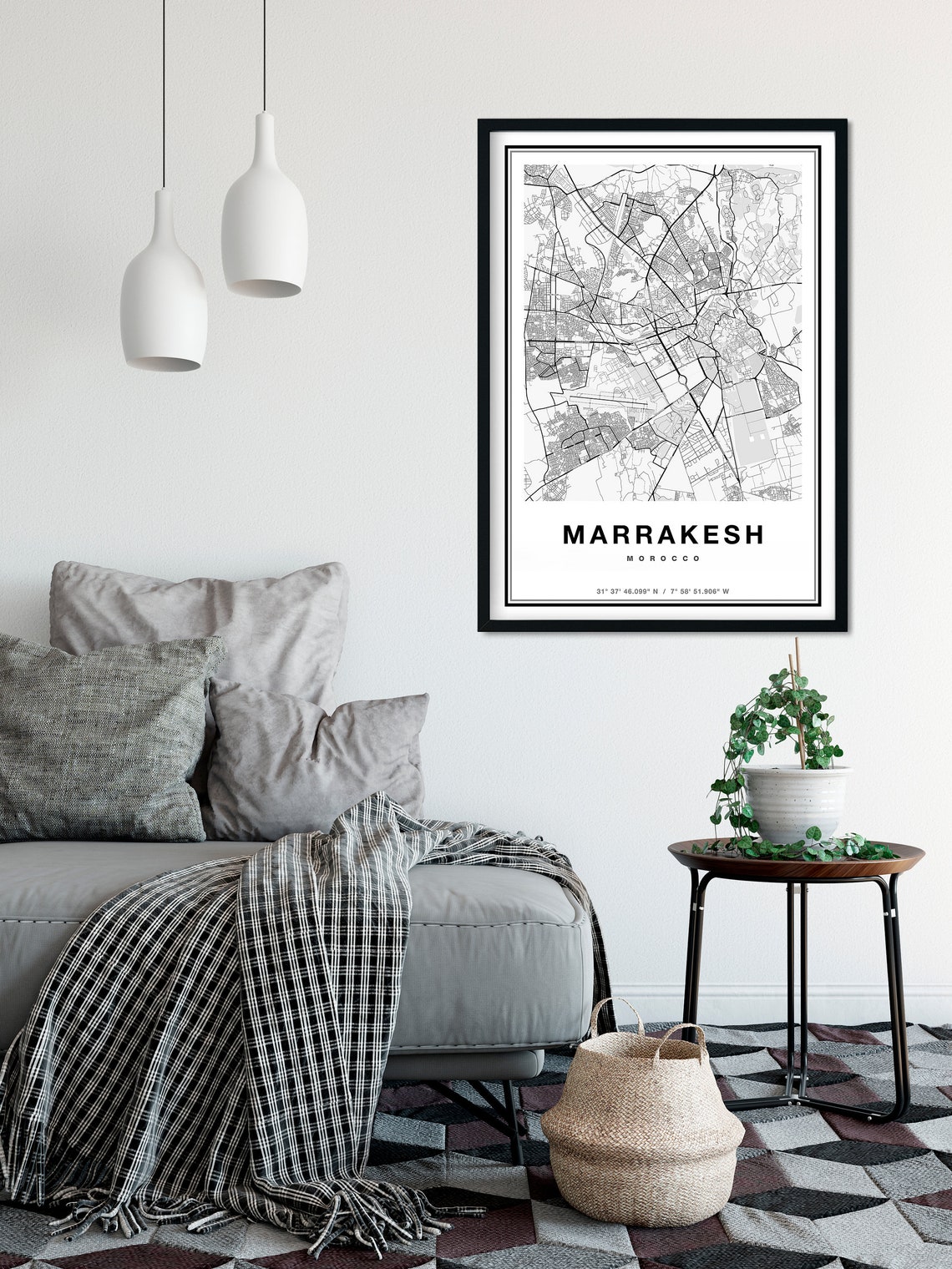 Marrakesh Map Print Map of Marrakesh City Map Marrakesh | Etsy