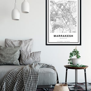Marrakesh Map Print, Map of Marrakesh, City Map, Marrakesh Print Gift ...