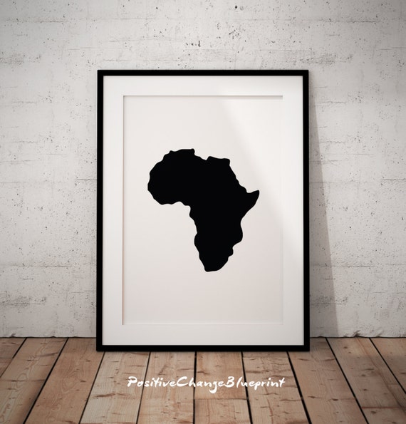 Africa Print Printable African Safari Art Print Africa Map | Etsy