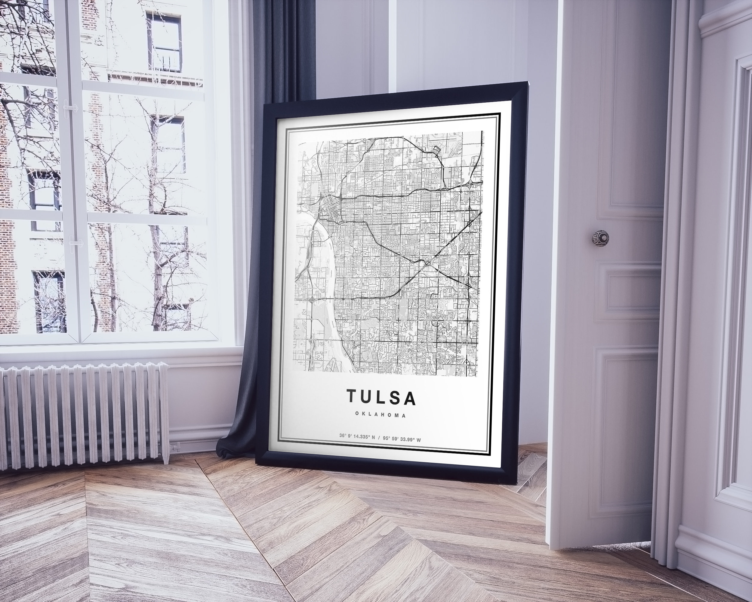 Tulsa Map Print, Map of Tulsa , City Map, Tulsa Print Gift, Tulsa Map ...