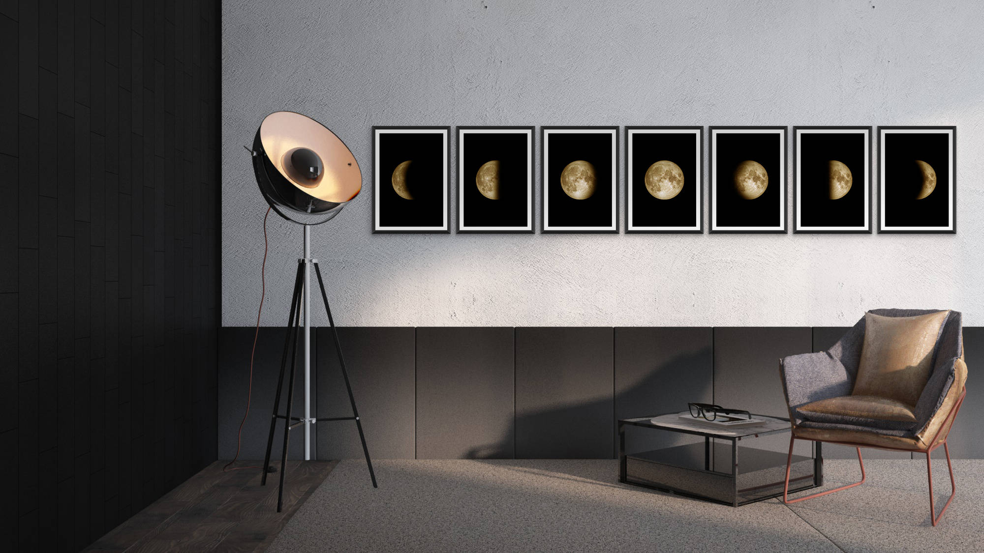 Moon Phases Set Moon Phases Wall Art Moon Phase Print - Etsy