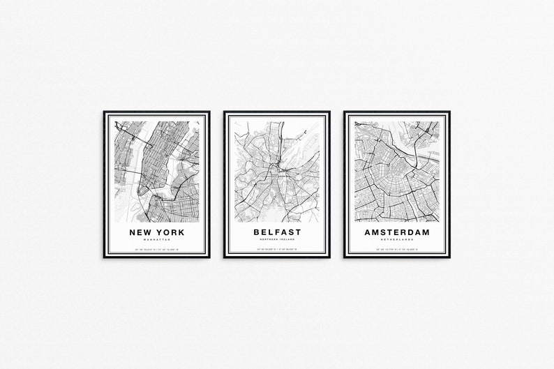 Belfast Map, Belfast City Map, Belfast Print, Belfast Poster, Map of ...