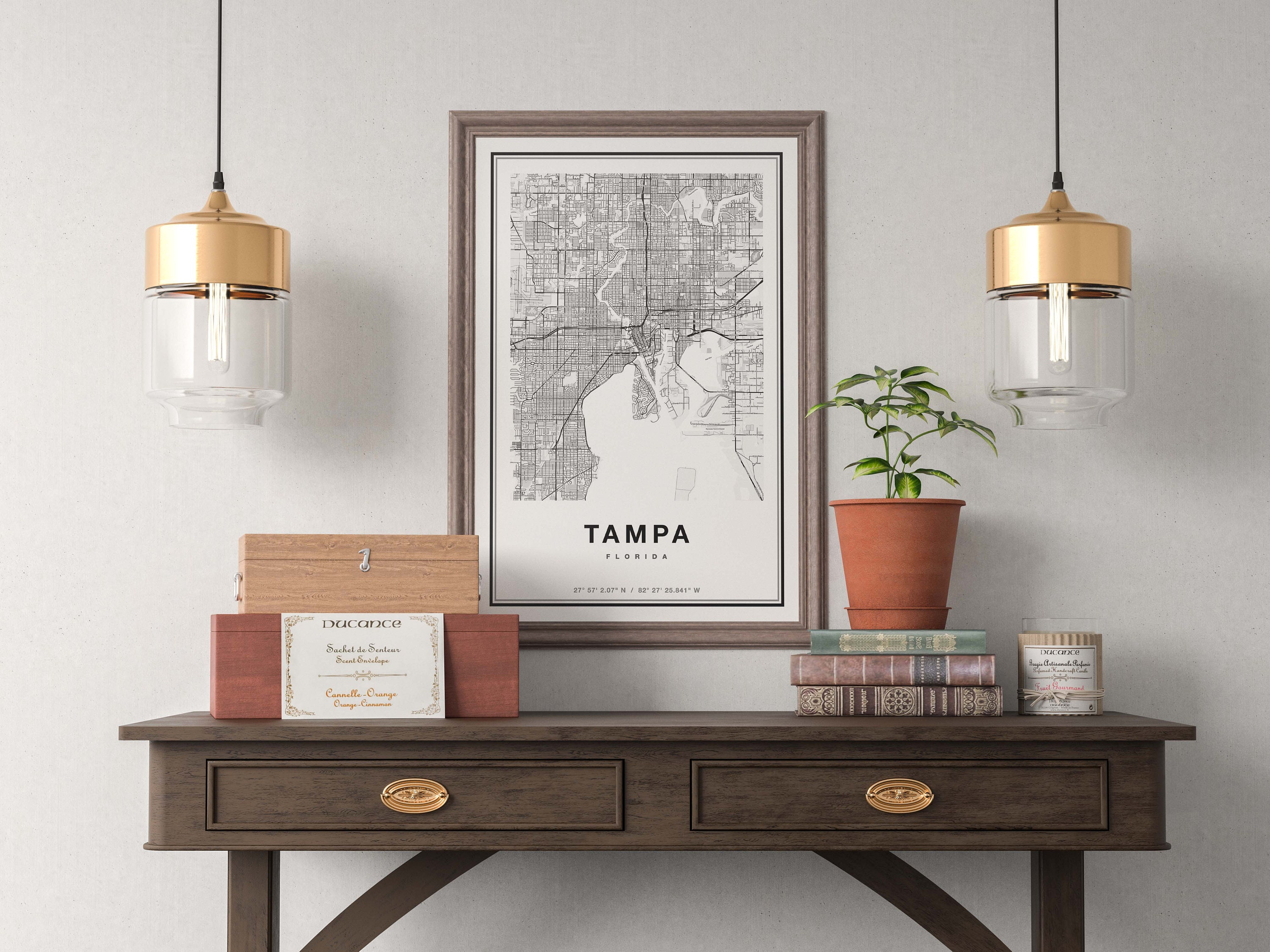 Tampa Map Print, Map of Tampa, City Map, Tampa Print Gift, Tampa Map ...