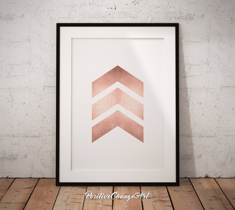 Rose Gold Poster, Rose Gold Chevron, Rose Gold Print, Printable Rose ...
