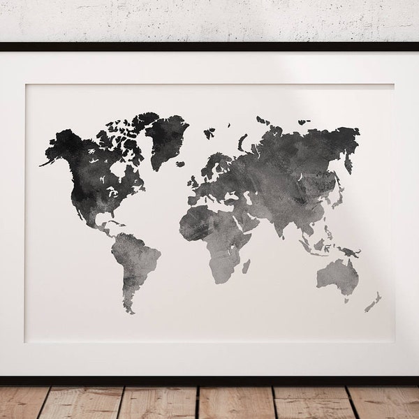World Map Print - Etsy