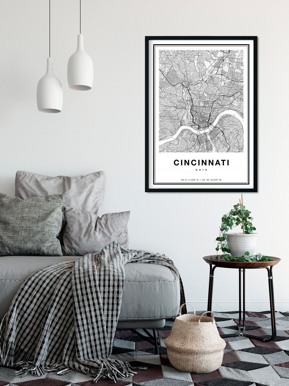 Cincinnati Map Print Map of Cincinnati City Map Cincinnati - Etsy
