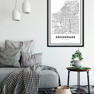 Anchorage Map, Anchorage Print, City Map Art, Anchorage Art, Anchorage ...