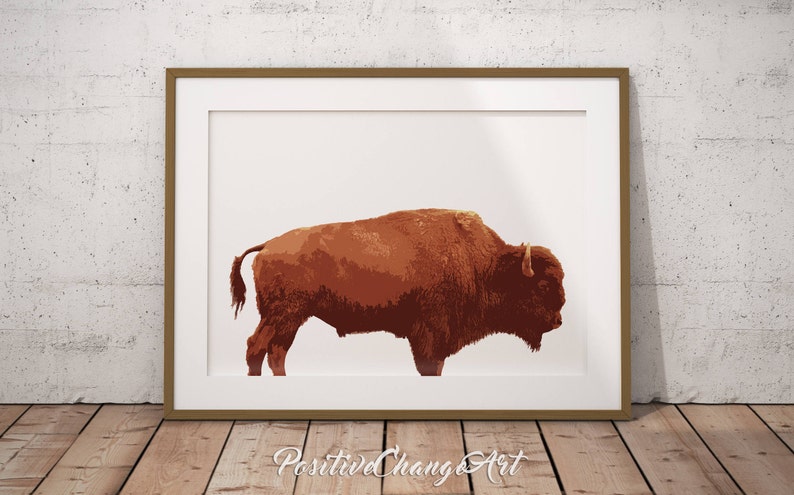 Buffalo Poster, Bison Print, Buffalo Print, Bison Art, Buffalo Art ...