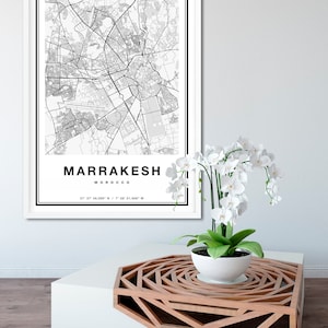 Marrakesh Map Print, Map of Marrakesh, City Map, Marrakesh Print Gift ...