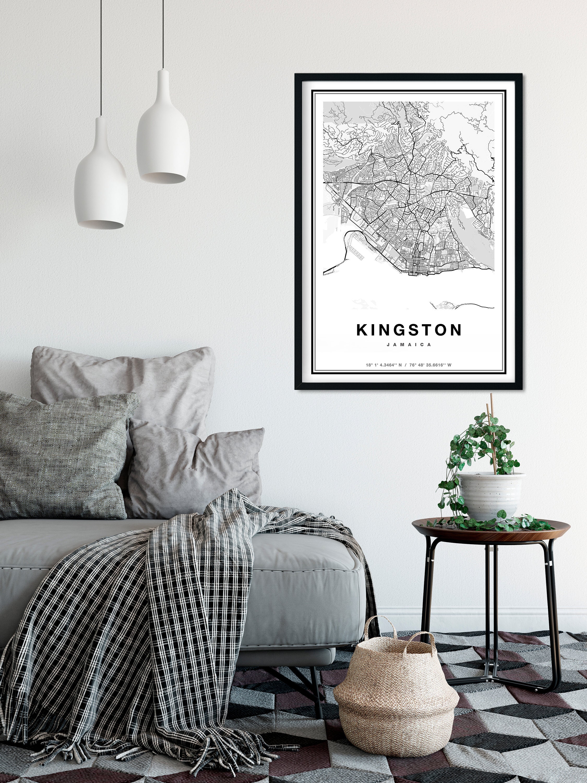Kingston Map Print Map of Kingston City Map Kingston Print - Etsy