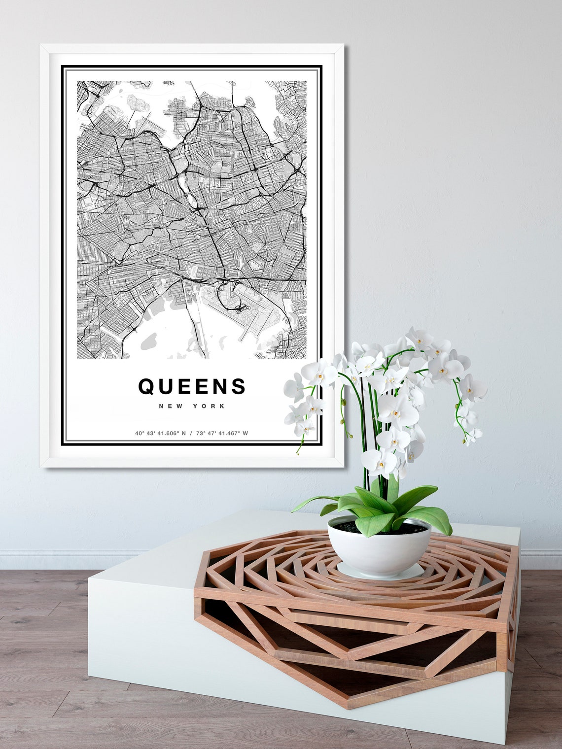 Queens Map Print Map of Queens City Map Queens Print Gift | Etsy