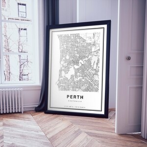 Perth Map Print, Map of Perth, City Map, Perth Print Gift, Perth Map ...