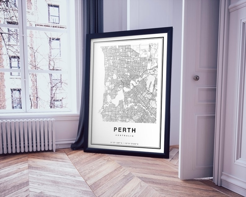 Perth Map Print Map of Perth City Map Perth Print Gift - Etsy