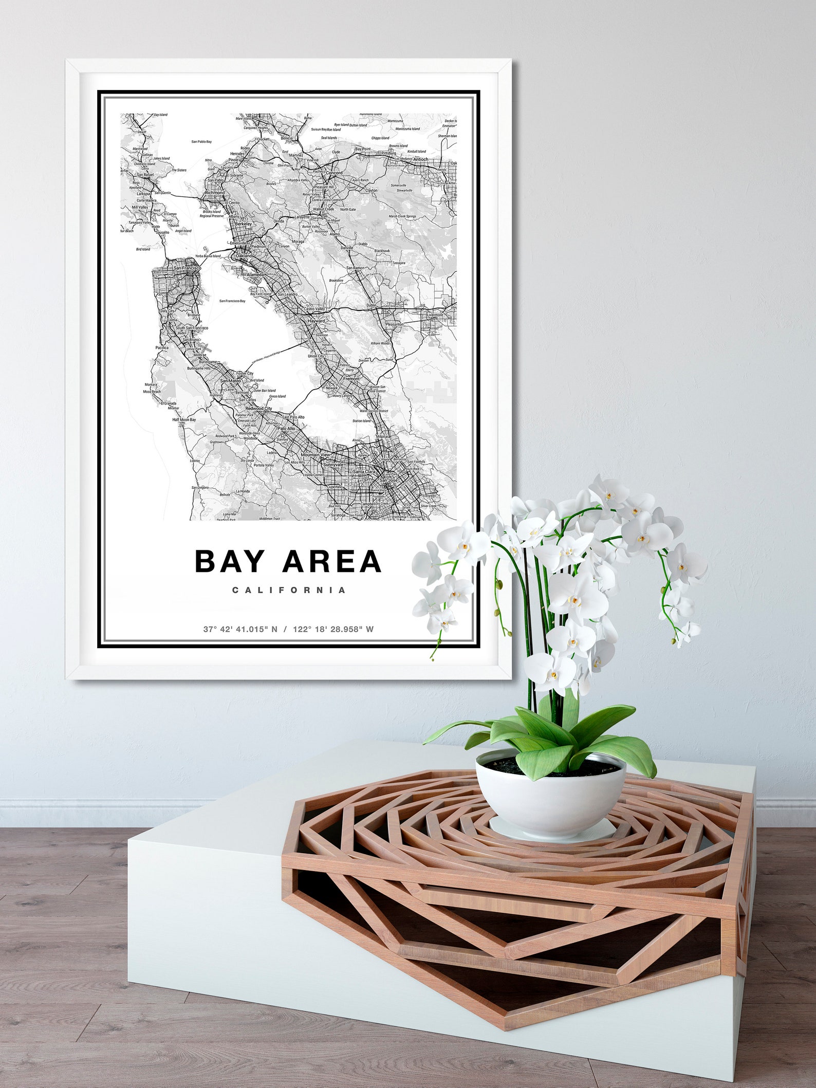 Bay Area Map Print, Map of Bay Area, City Map, Bay Area Print Gift, San ...