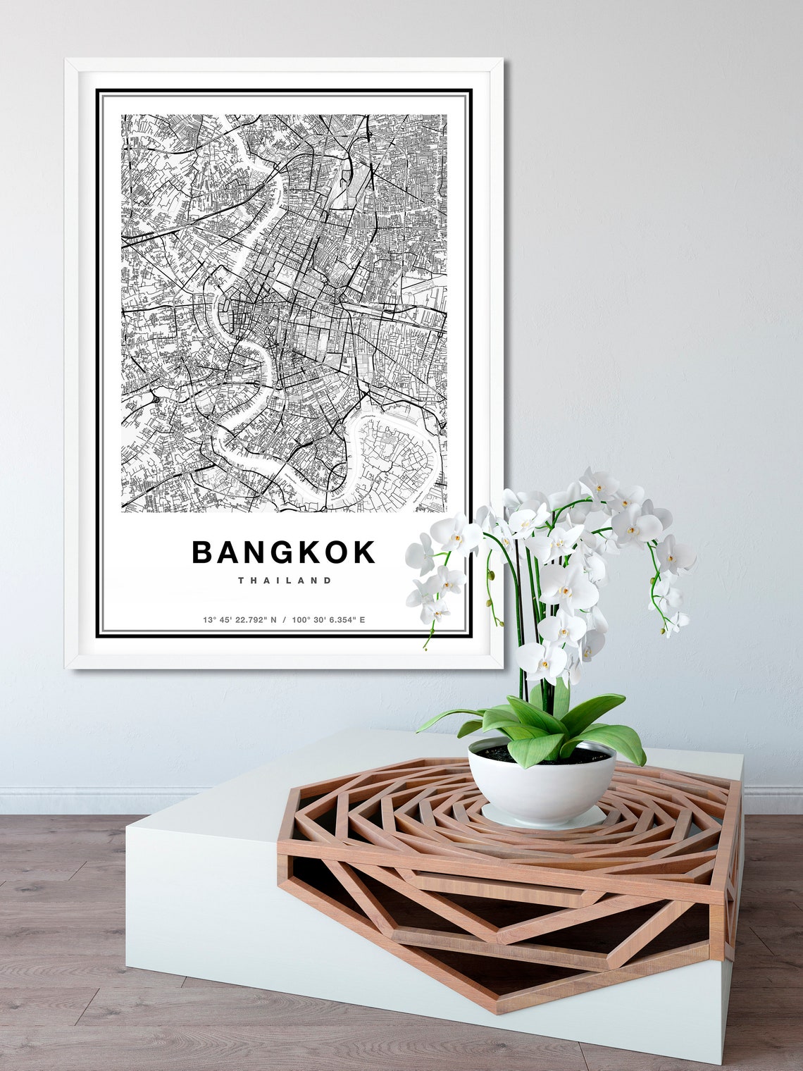 Bangkok Map Print Printable Map of Bangkok City Map Art | Etsy