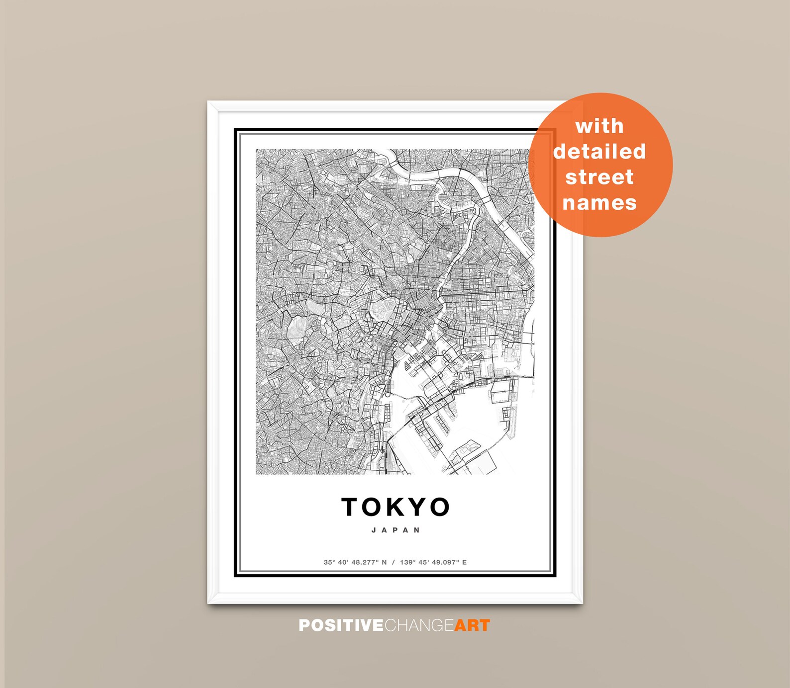 Tokyo Map Print, Tokyo City Map, Printable Map of Tokyo, Tokyo Print ...