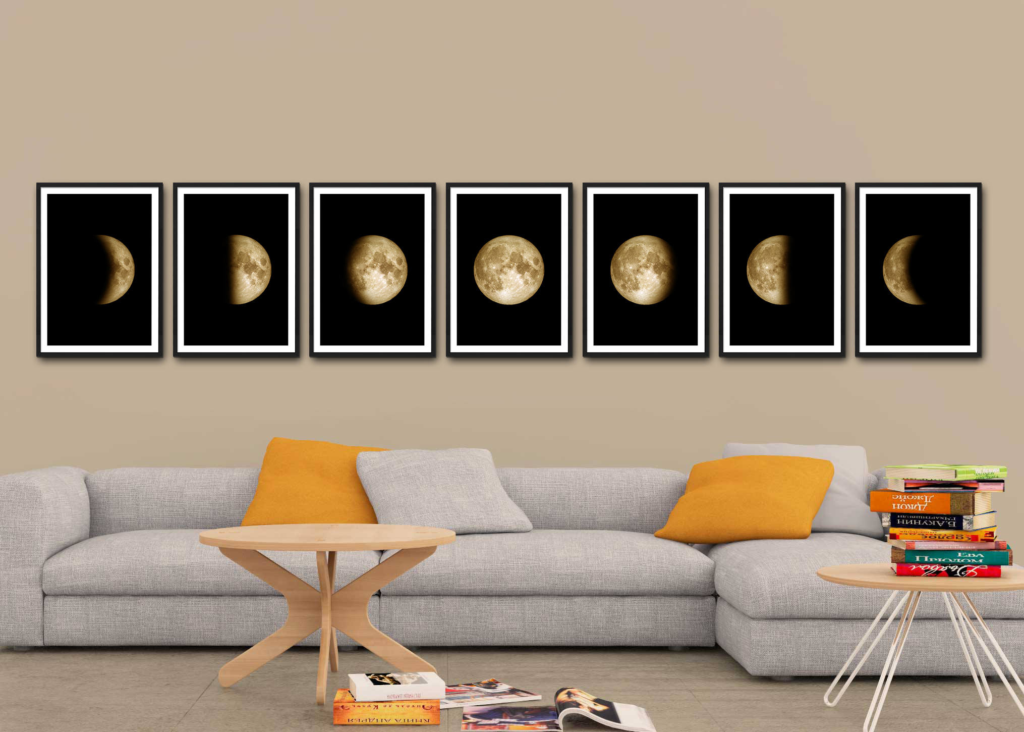 Moon Phases Set Moon Phases Wall Art Moon Phase Print - Etsy
