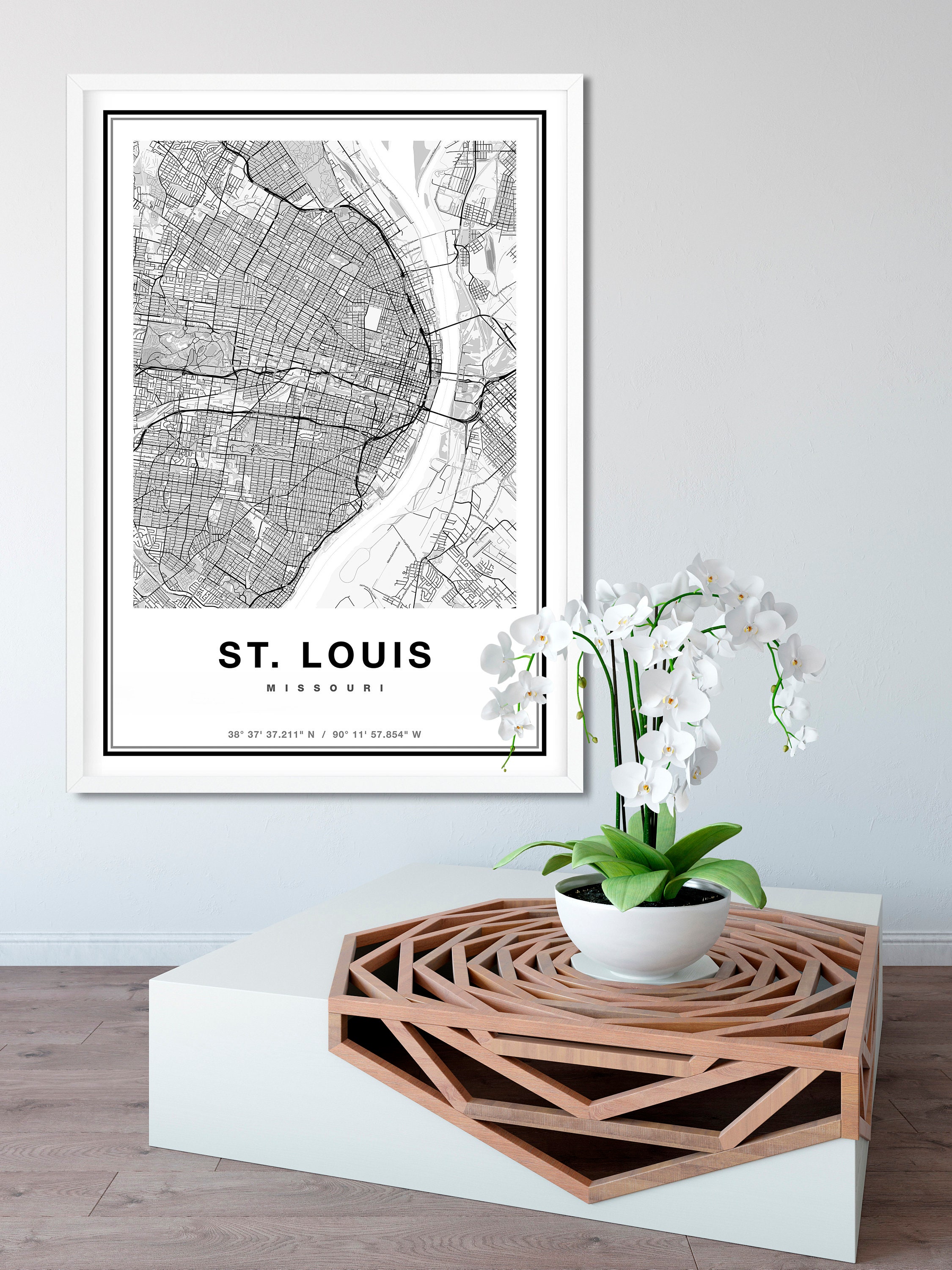 St. Louis Map Print, Map of St. Louis, City Map, St. Louis Print Gift ...