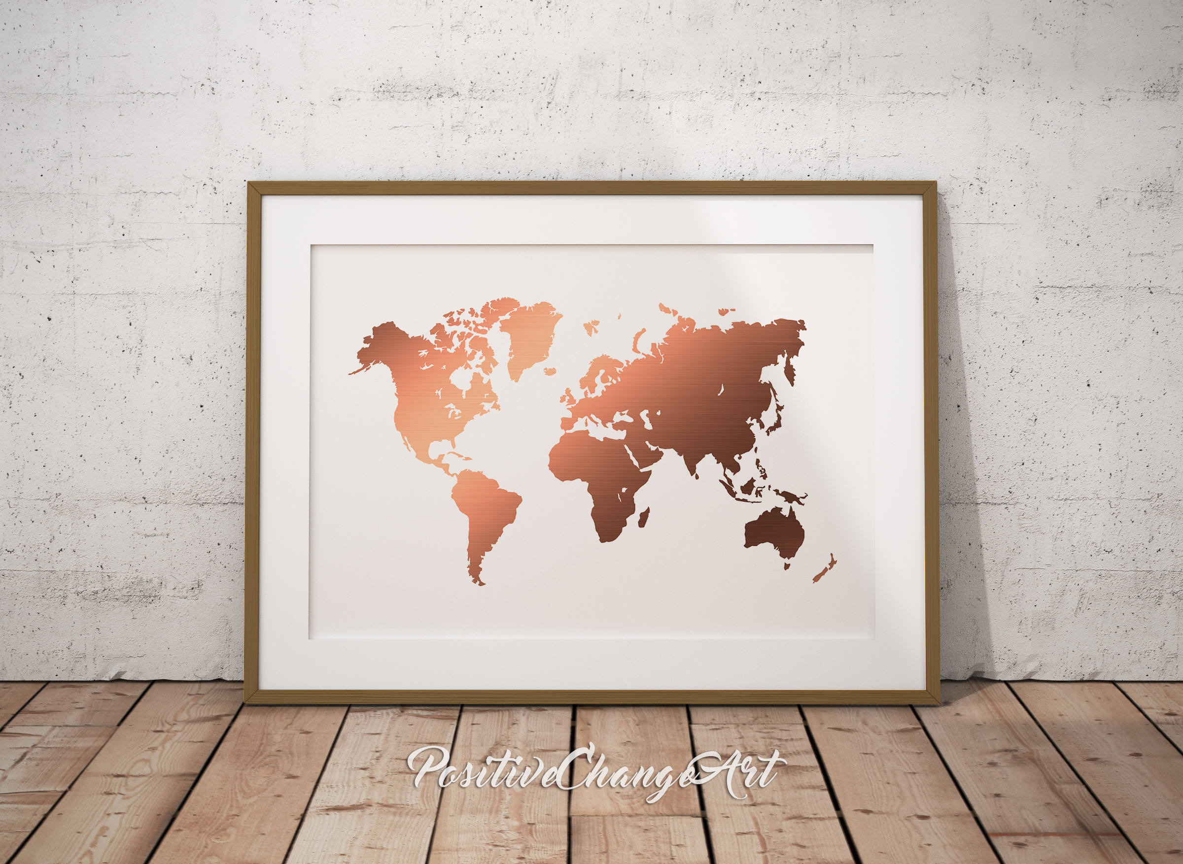 Rose Gold Decor Rose Gold Map Rose Gold World Map Rose Gold - Etsy