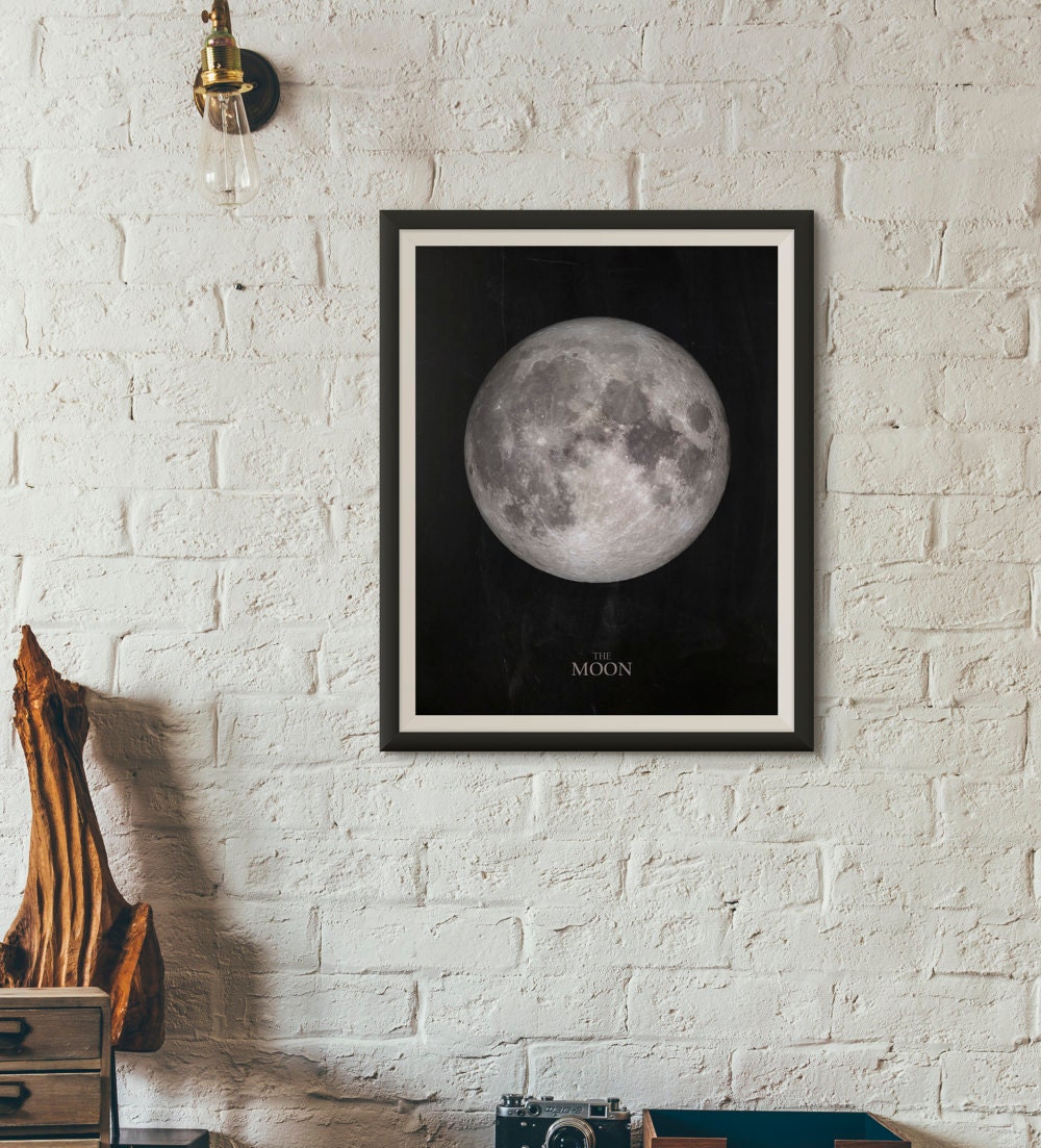 Full Moon Print Moon Phase Print Full Moon Wall Art Moon | Etsy