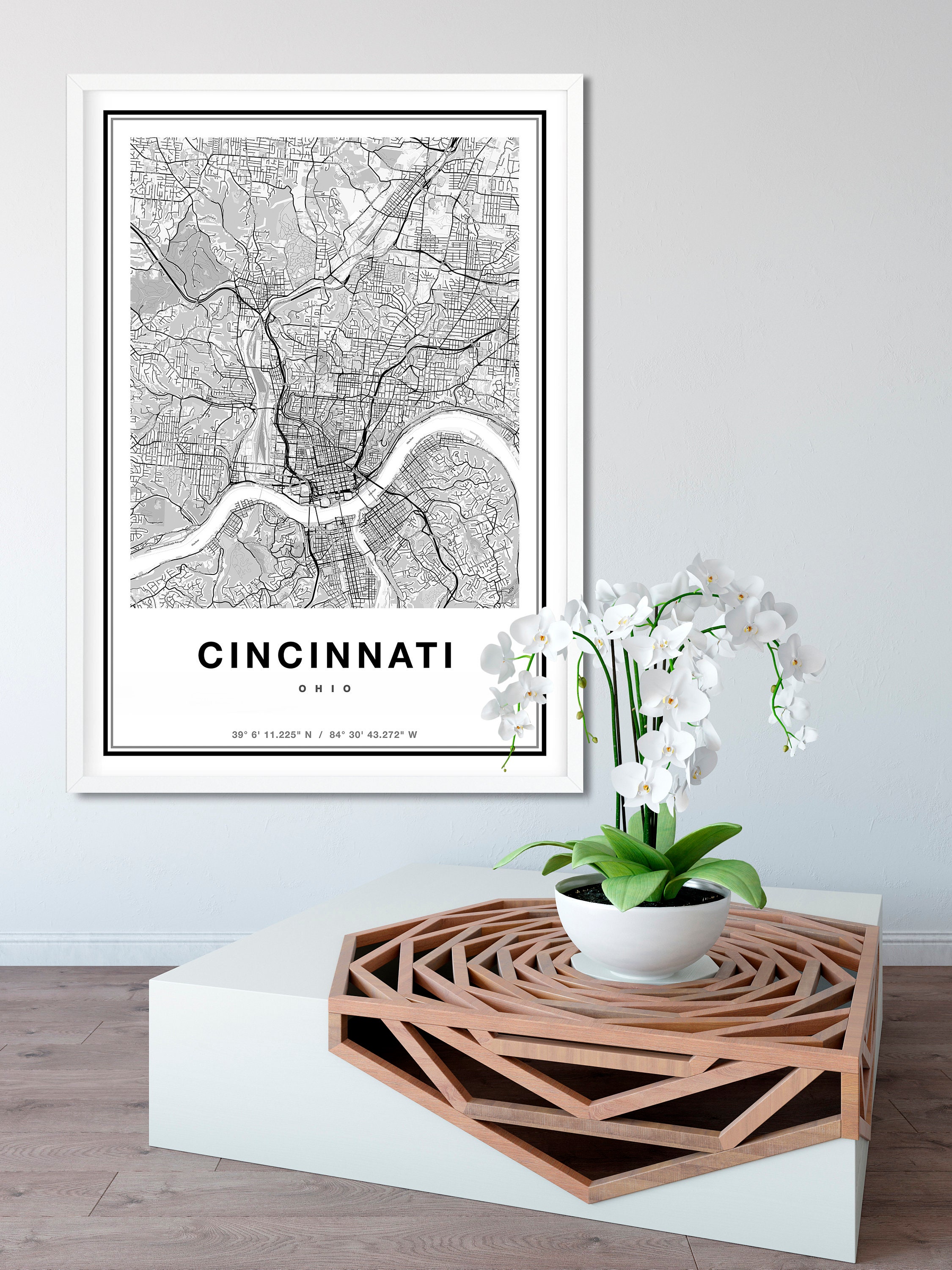 Cincinnati Map Print Map of Cincinnati City Map Cincinnati - Etsy