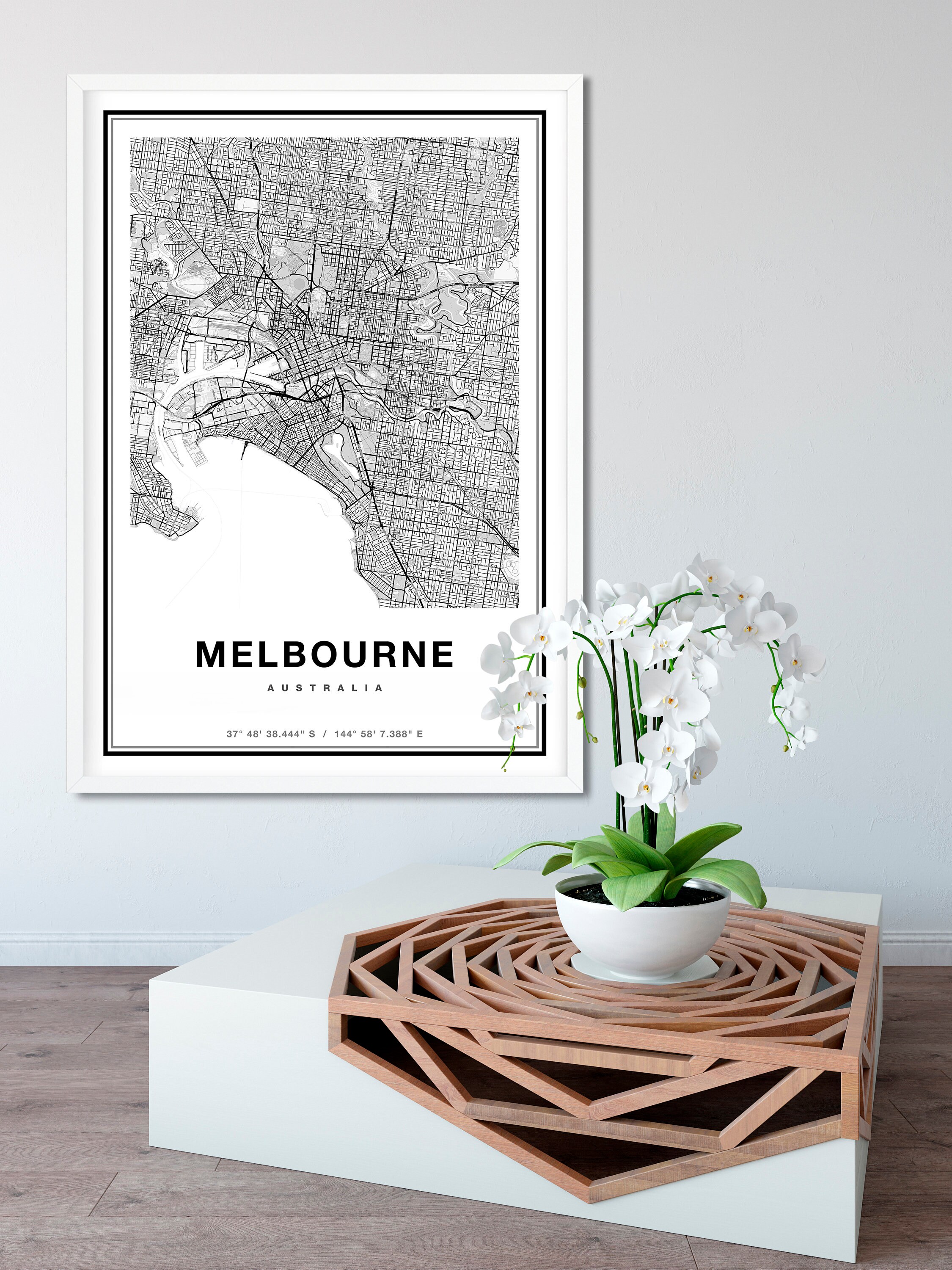 Melbourne Map Print Printable Map of Melbourne City Map Art - Etsy