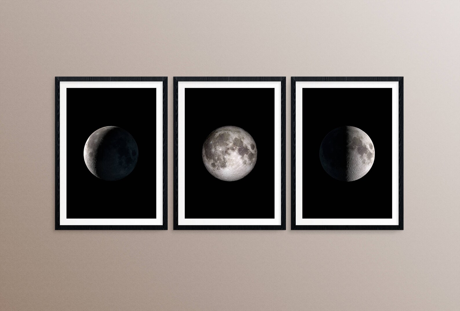Moon Phase Wall Art Moon Phase Print Moon Phase Set of 3 | Etsy