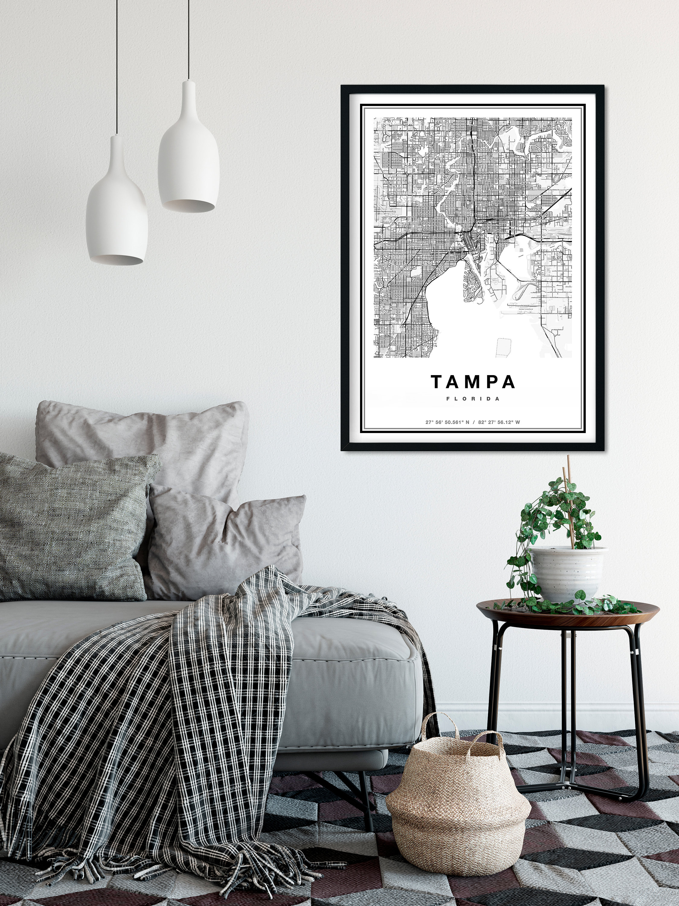 Tampa Map Print, Map of Tampa, City Map, Tampa Print Gift, Tampa Map ...