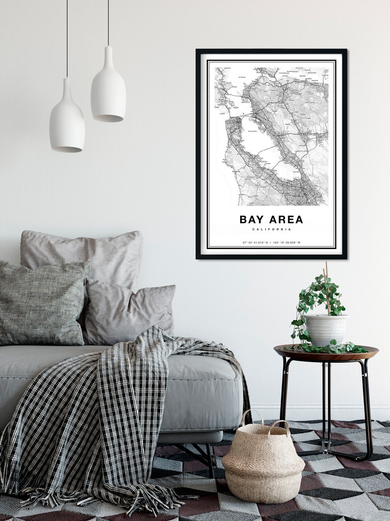 Bay Area Map Print Map of Bay Area City Map Bay Area Print - Etsy