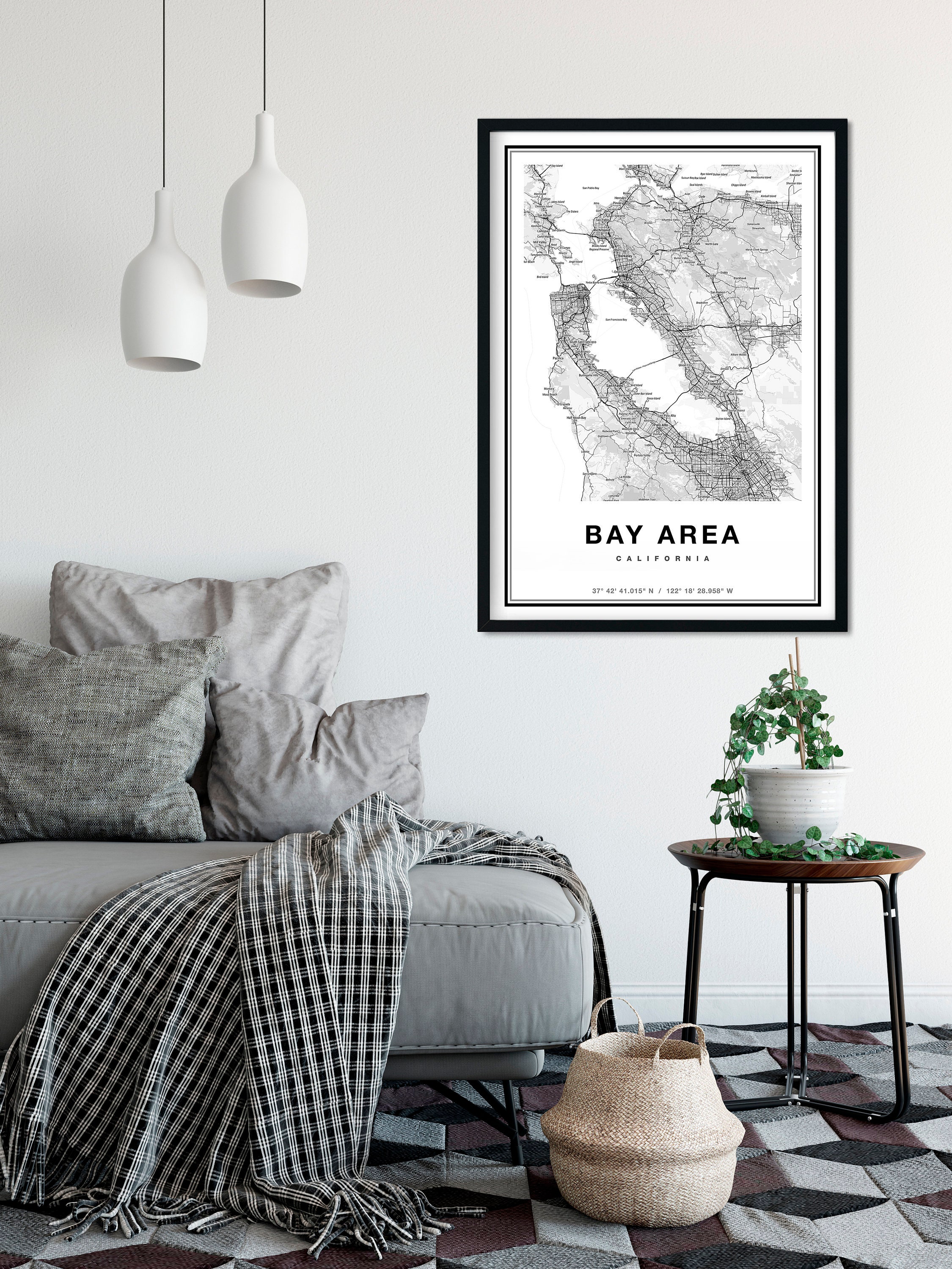 Bay Area Map Print Map of Bay Area City Map Bay Area Print - Etsy
