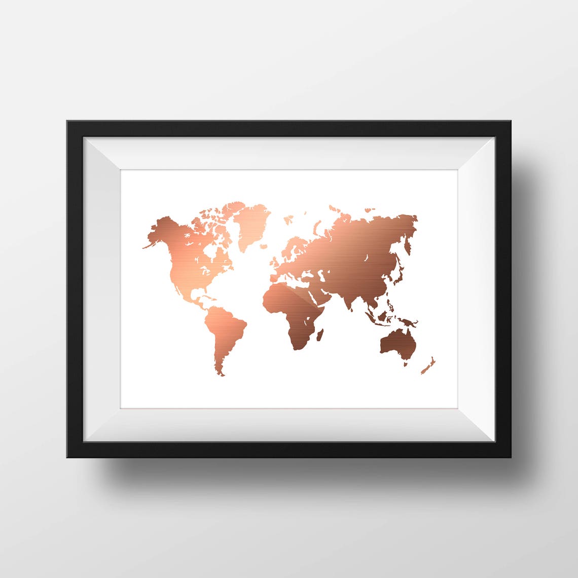 Rose Gold Decor, Rose Gold Map, Rose Gold World Map, Rose Gold Print ...