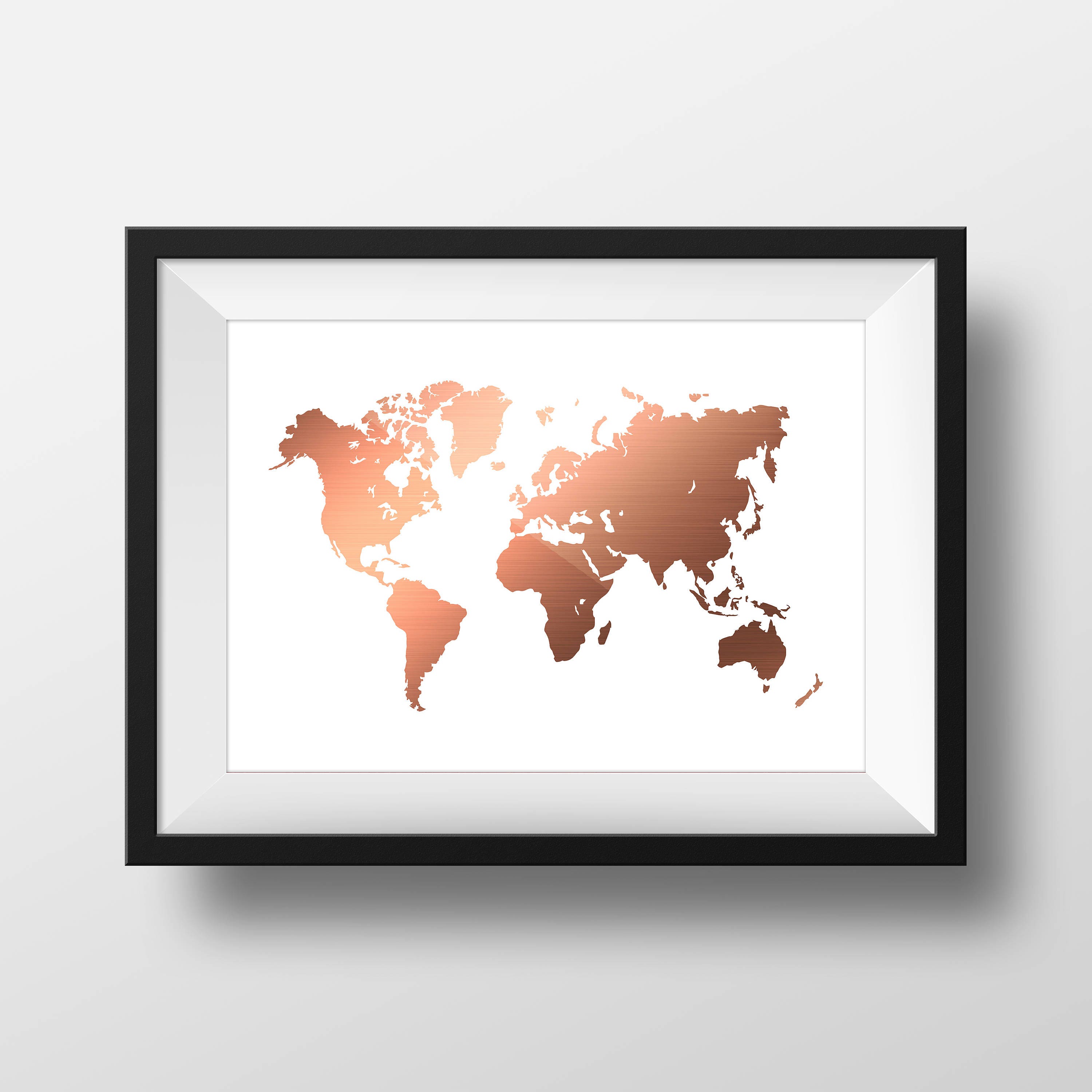 Rose Gold Decor, Rose Gold Map, Rose Gold World Map, Rose Gold Print ...