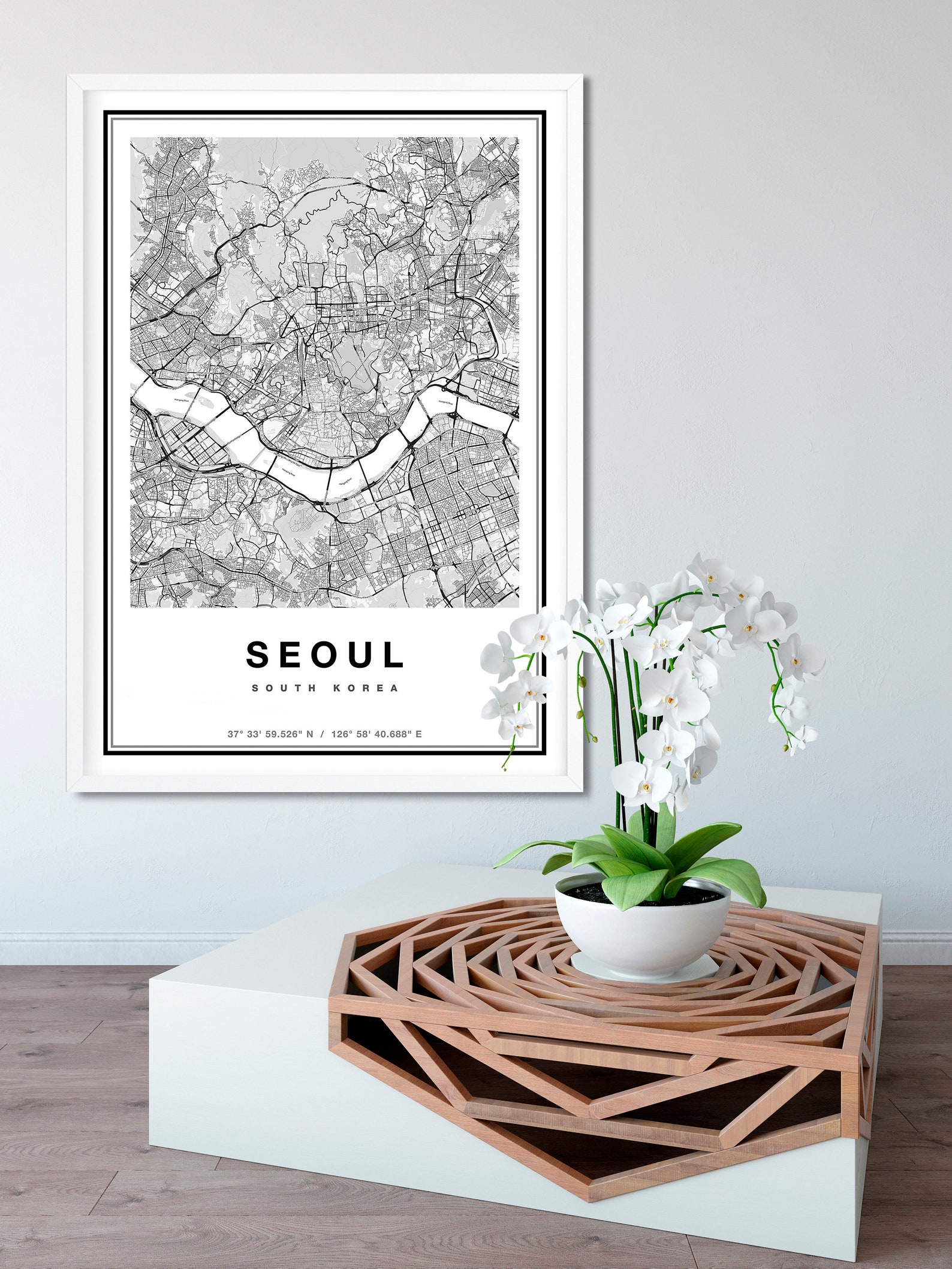 Seoul Map Print Map of Seoul City Map Seoul Print Gift - Etsy