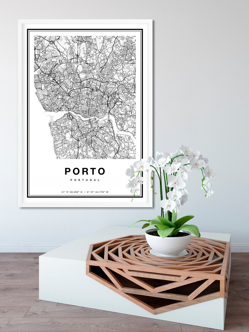 Porto Map Print, Map of Porto, City Map, Porto Print Gift, Porto Map ...