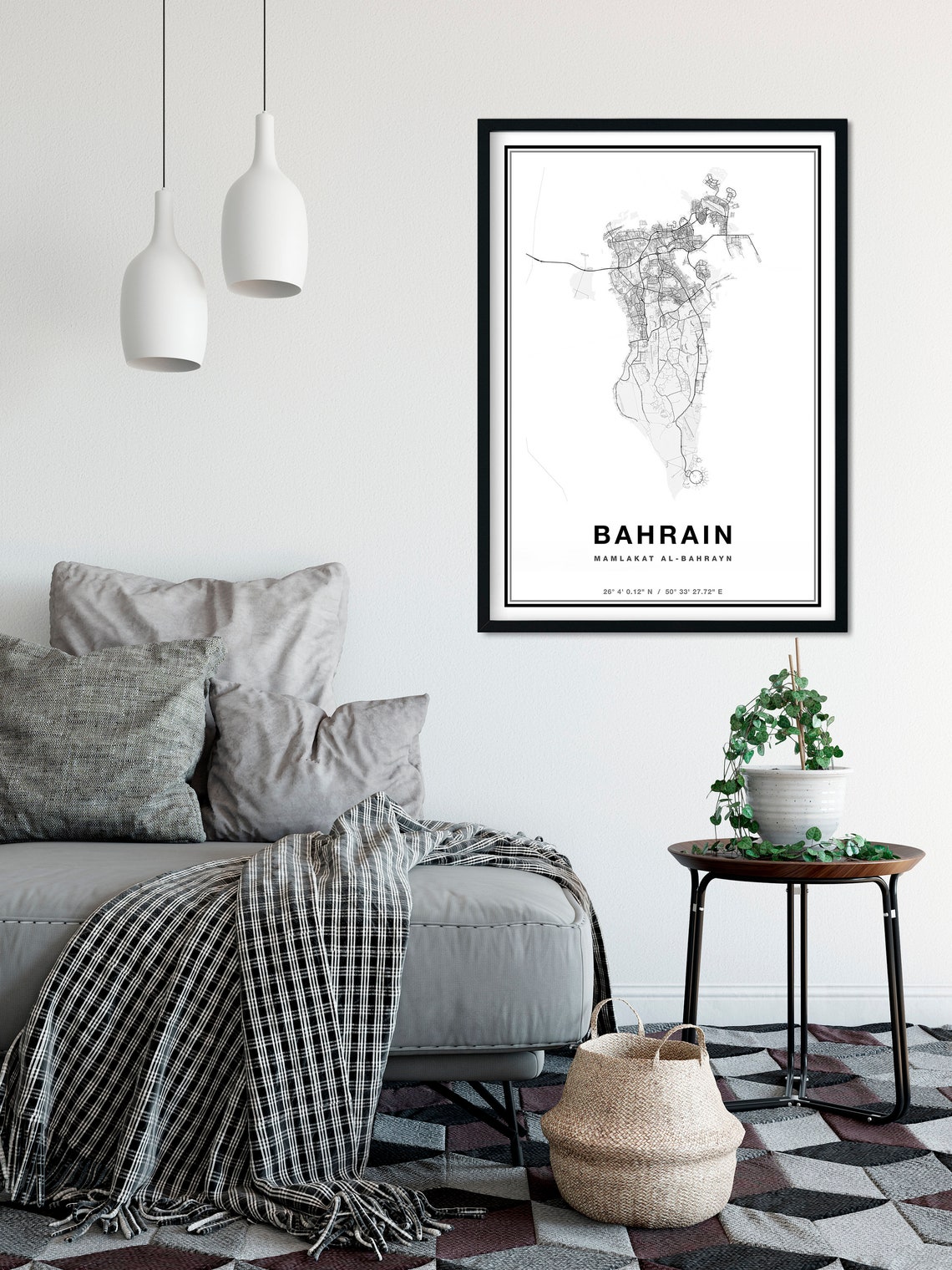 Bahrain Map Print, Map of Bahrain, City Map, Bahrain Print Gift, Map ...