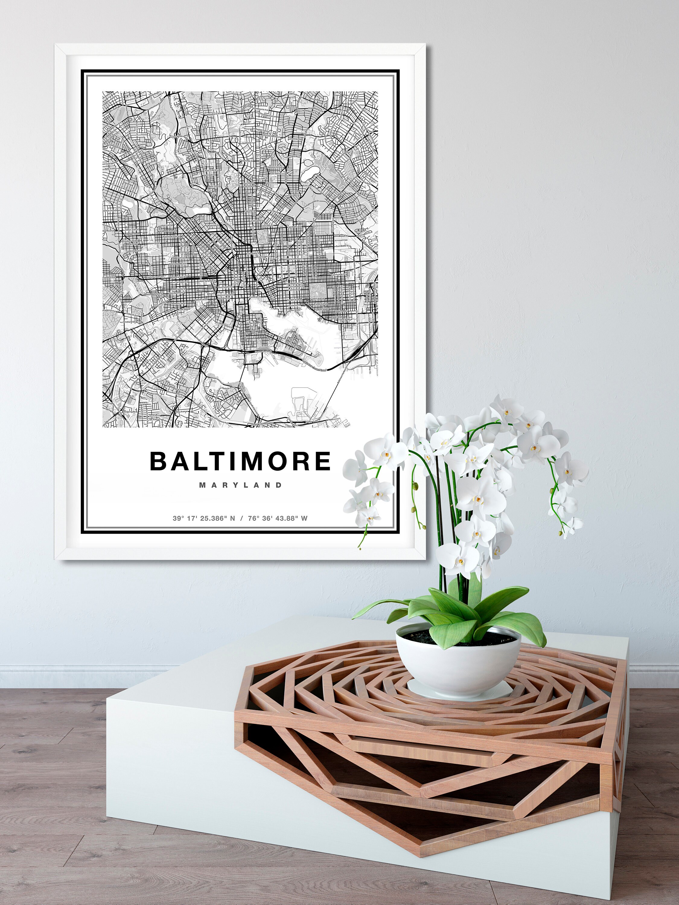 Baltimore Map Baltimore City Map Baltimore Print Baltimore - Etsy