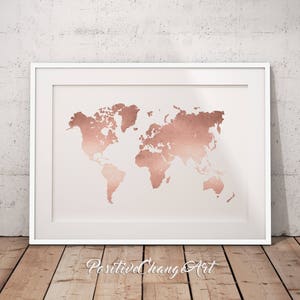 Rose Gold Set of 3 Prints, Rose Gold Map, Rose Gold Decor, Rose Gold ...