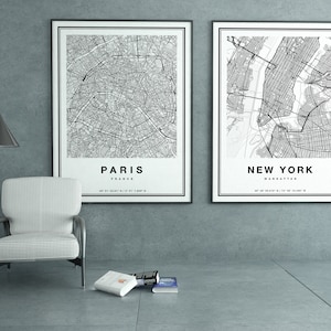 Paris Map Print, Printable Map of Paris, City Map Art, Paris Print ...