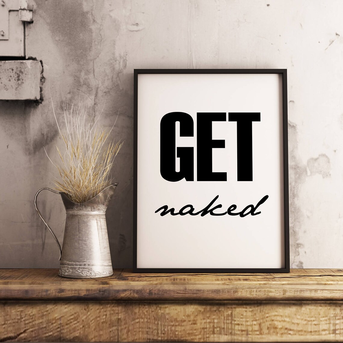 Get Naked Print Get Naked Decor Get Naked Bathroom Art Get | Etsy