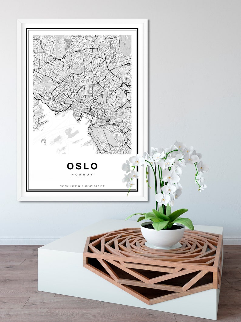 Oslo Map Oslo City Map Oslo Print Oslo Poster Map of Oslo - Etsy