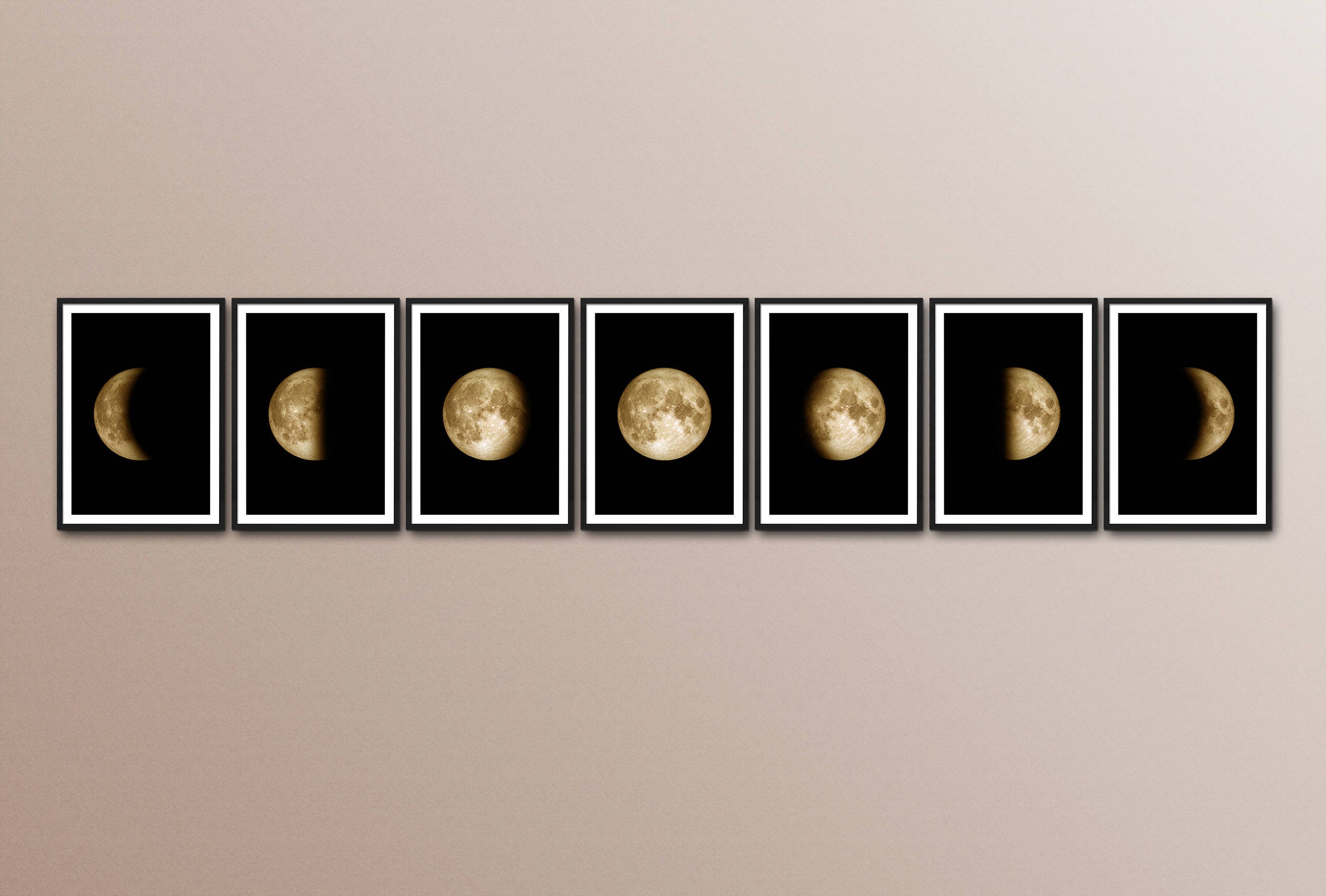 Moon Phases Set Moon Phases Wall Art Moon Phase Print - Etsy