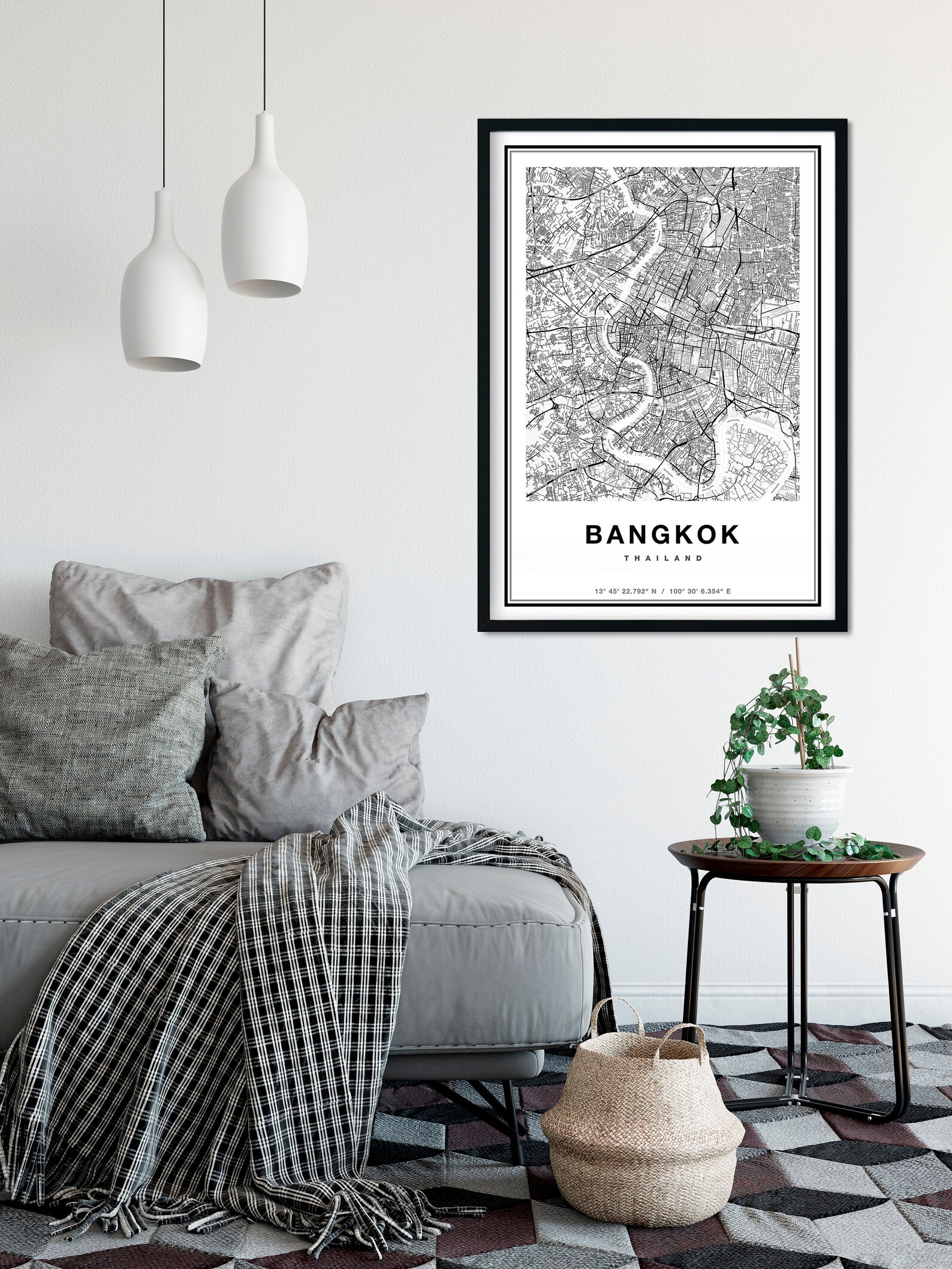 Bangkok Map Print, Printable Map of Bangkok, City Map Art, Street Names ...