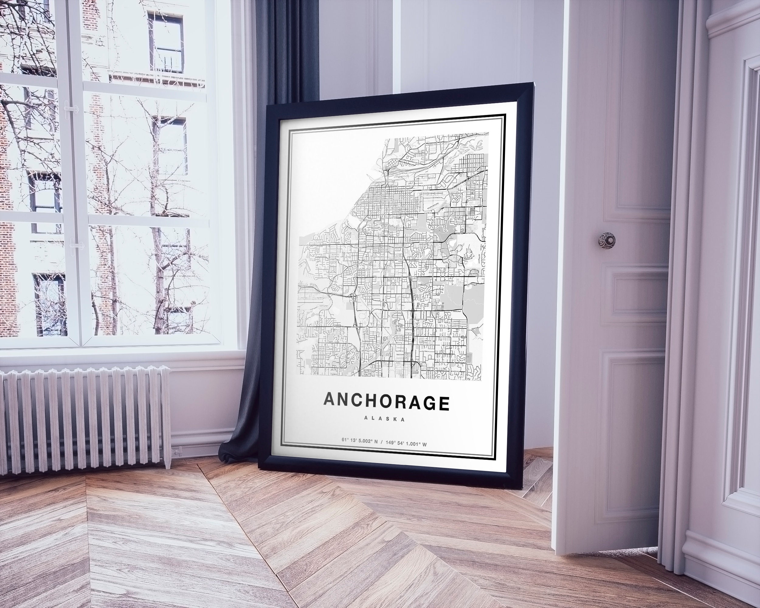 Anchorage Map Anchorage Print City Map Art Anchorage Art - Etsy