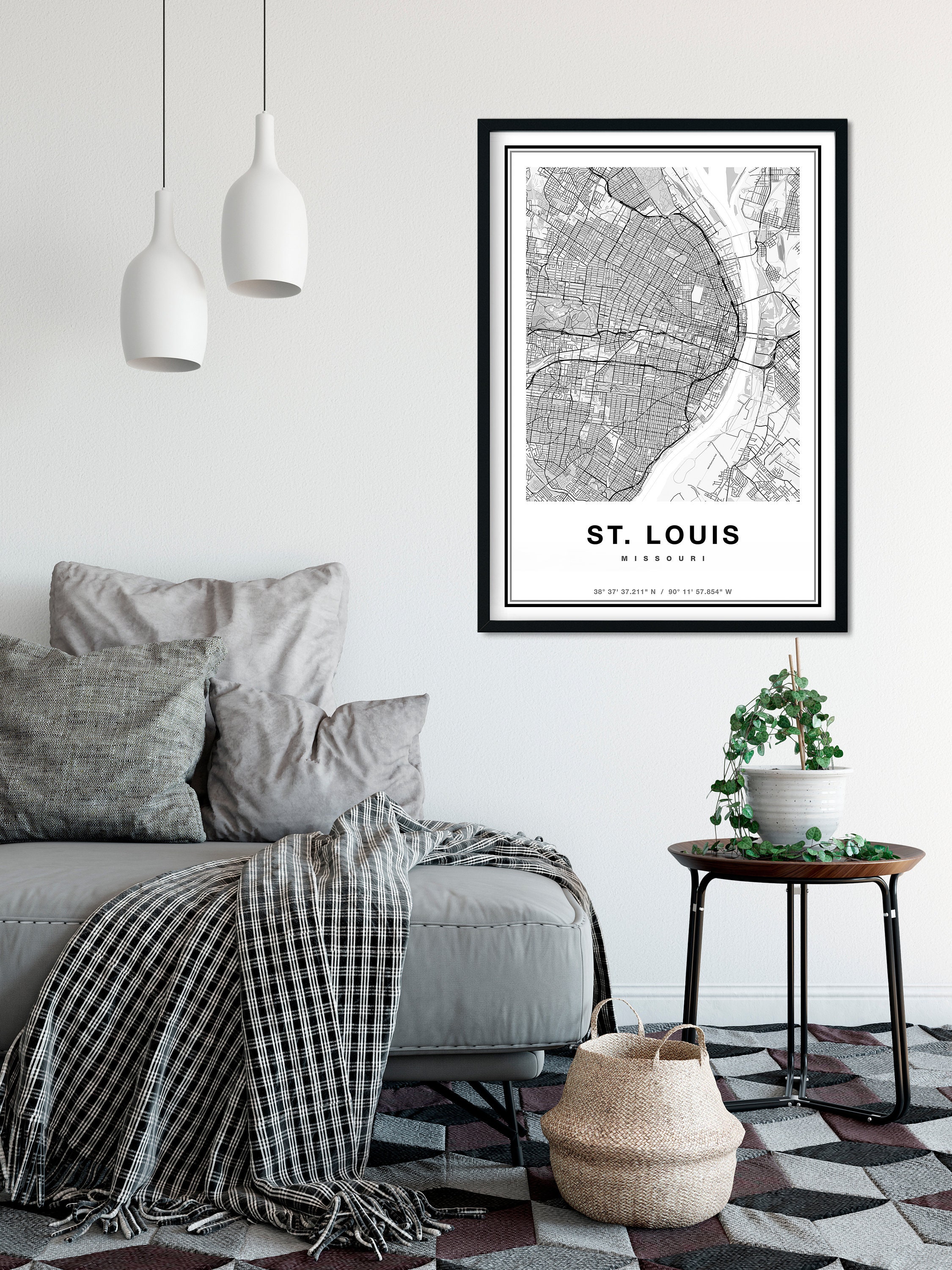 St. Louis Map Print, Map of St. Louis, City Map, St. Louis Print Gift ...